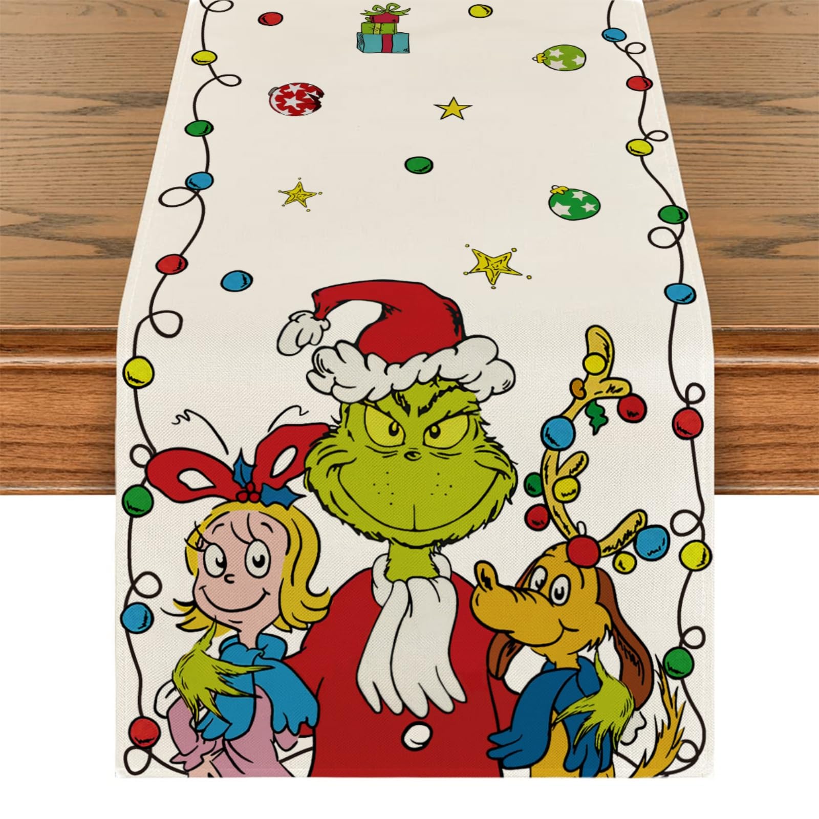 Christmas Table Runner Christmas Table Runner Christmas Tablecover New Year Winter Xmas Decor Green Elf Christmas Decorations for Home Party Table