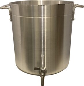 24 qt aluminum stock pot with spigot spout: heavy-duty 6 gallons kettle with faucet drain valve tap to pour