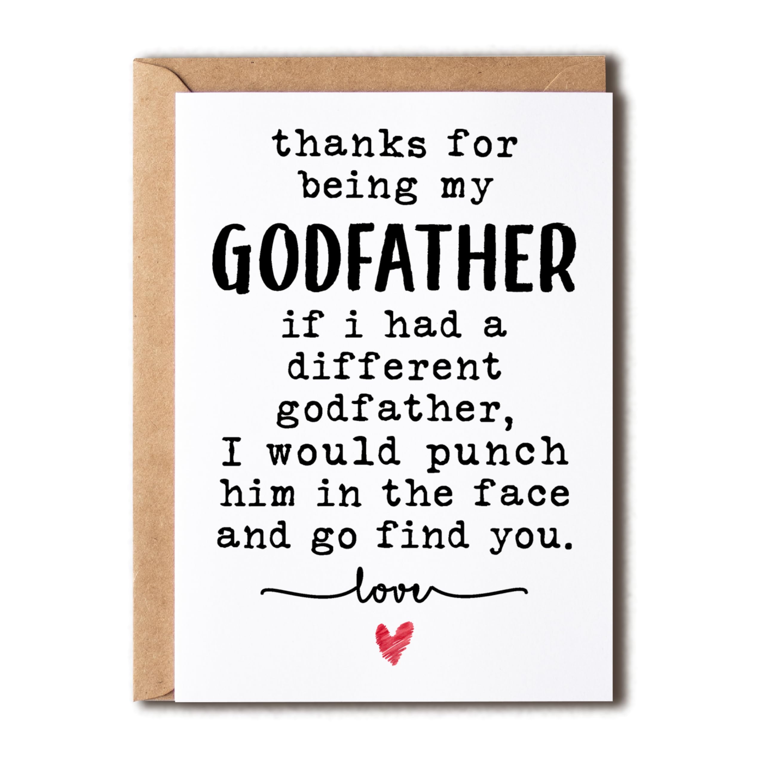 NTVShop Thanks Card - For Being My Godfather Card - Funny Birthday Card - Humorous Godfather Christmas Keepsake - Gift For Him