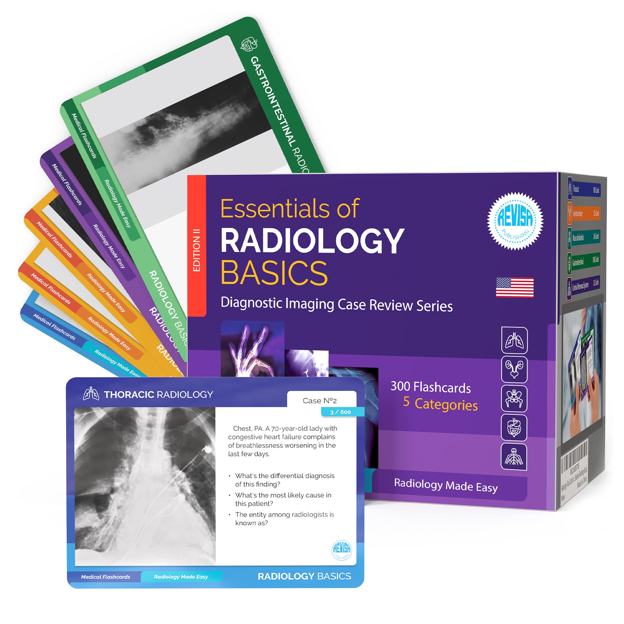 Revisa Radiology Prep Flashcards – 300pcs Radiology Test Prep Flashcards with ACR References - Essentials of Radiology Basics. Diagnostic Case Review Series - Radiology Tech Student Essentials