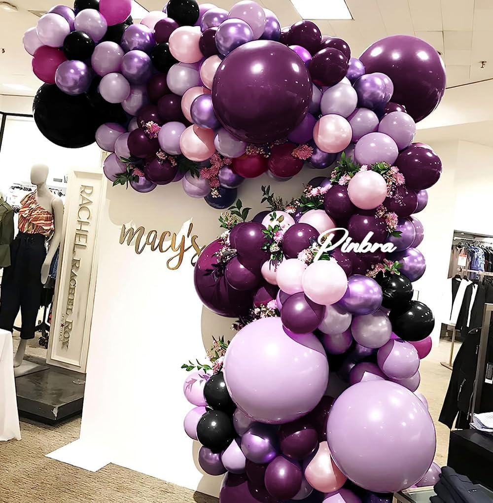 Burgundy Balloons Double Stuffed Dark Purple Balloon Garland Plum Balloons Different Sizes Maroon Mauve Magenta Balloon Arch Kit For Birthday Bridal Shower Wedding Anniversary Party Decorations