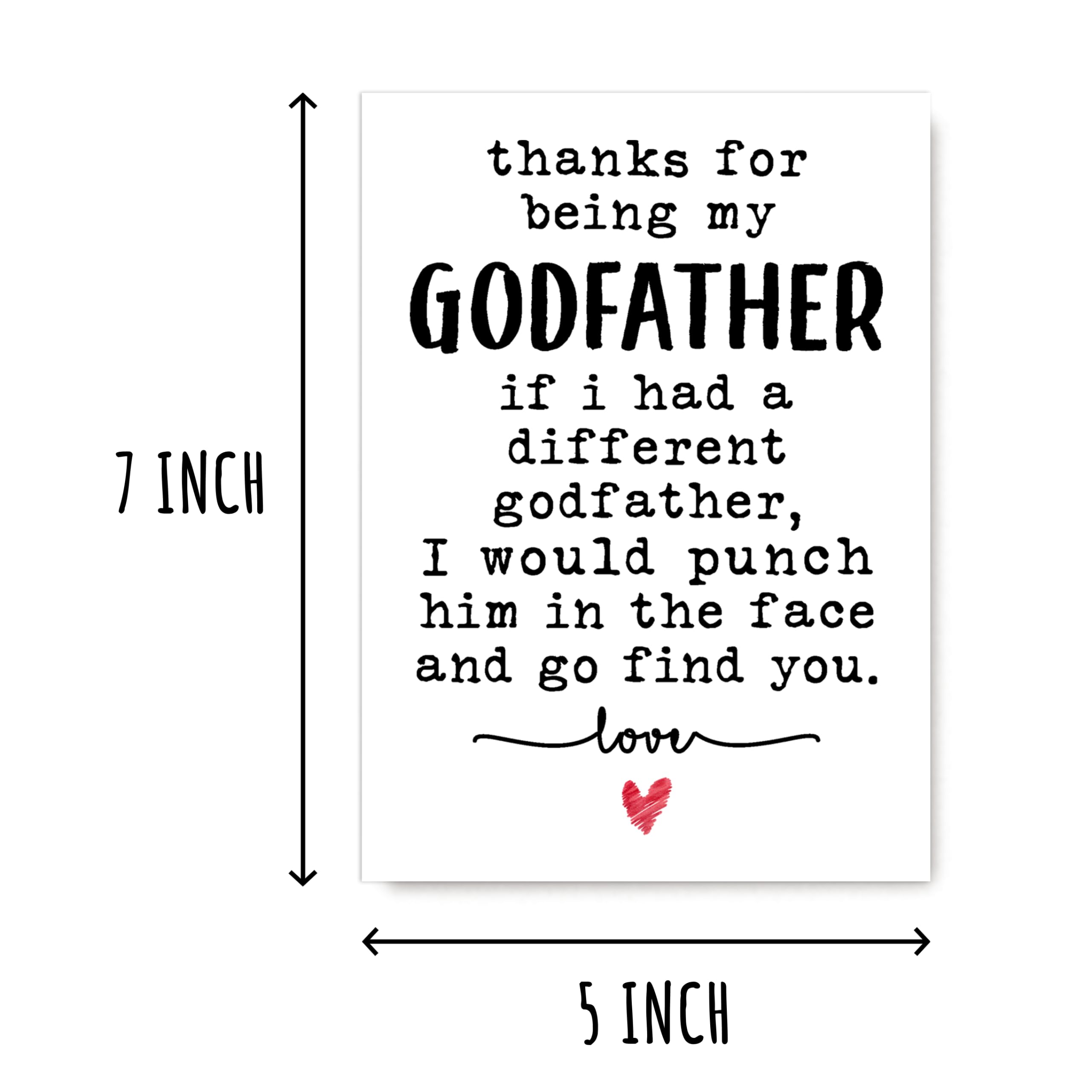 NTVShop Thanks Card - For Being My Godfather Card - Funny Birthday Card - Humorous Godfather Christmas Keepsake - Gift For Him