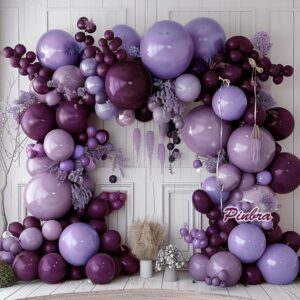 Burgundy Balloons Double Stuffed Dark Purple Balloon Garland Plum Balloons Different Sizes Maroon Mauve Magenta Balloon Arch Kit For Birthday Bridal Shower Wedding Anniversary Party Decorations