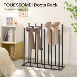 FOUCSSOMEI Tall Boot Rack, Large Size Boot Storage, Boot Organizer for Tall Boots, Boot Rack for Entryway, Metal, Cloest, Patio, Black