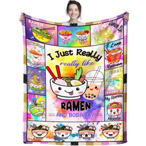 anime ramen blanket cartoon ramen blankets and throws bed couch sofa christmas birthday gifts for teens boys kids girls women adults 50"x40"