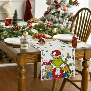 Christmas Table Runner Christmas Table Runner Christmas Tablecover New Year Winter Xmas Decor Green Elf Christmas Decorations for Home Party Table