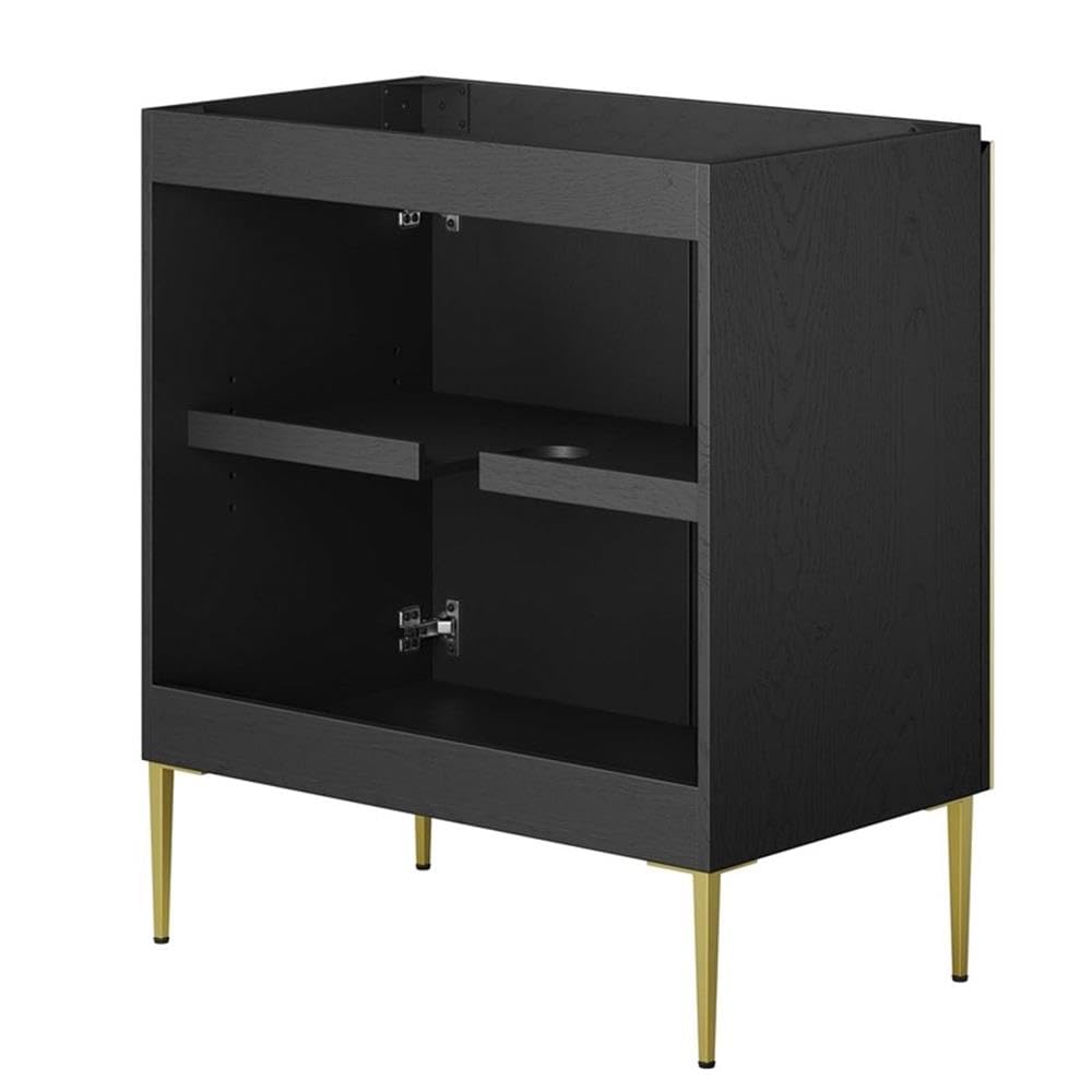 Modway EEI-6143-BLK-GLD Alchemist 30" Bathroom Vanity Cabinet (Sink Basin Not Included), Black Gold