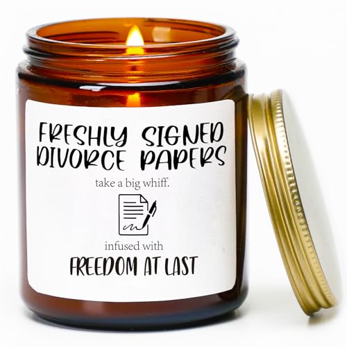 Divorce Gifts for Women, New Beginnings Gifts for Women, Divorce Jar Candle Gifts, Divorce Papers Scented Candle, Break Up Gifts for Her, Besties, BFF, Funny Soy Wax Candle