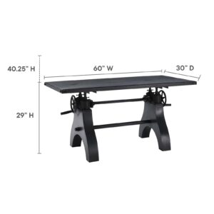 Modway 60" Adjustable Counter/Bar-Height Table or Computer Desk Black