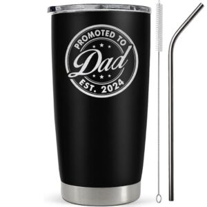 christmas gifts for new dad 2024 tumbler 20 oz, dad est 2024 mug, dad established 2024 coffee cup, 1st time fathers day and christmas gifts, daddy to be gift ideas, promoted to first time dad cup