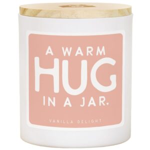 simply said, inc vanilla candle, a warm hug in a jar, hug in a jar candle, thinking of you candle, homesick candle, get well soon candle, cdl1048