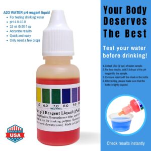 Water pH Level Test kit, Alkaline, Tap, and Drinking Water (WHT/100-125 Tests) 0.50 Fl Oz, More Accurate Than Test Strips, Made in USA, by A2O Water