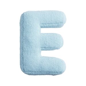 huraty light blue letter pillow soft couch decorative alphabet cushion boys girls gifts kids accent room decor (e, 14.9" lx11.8 w)