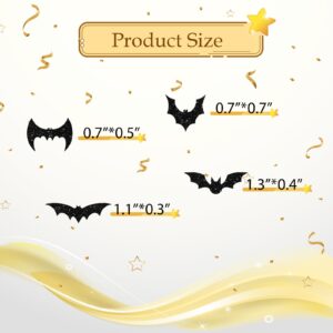 100pcs Bat Confetti, Black Glitter Bat Shape Table Confetti for Halloween, Halloween Themed Birthday Paper Scatters, Halloween Themed Baby Shower Party Table Decoration