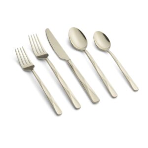 Cambridge Ayden Champagne Mirror Piece Flatware Set, 20 Count, Metallic