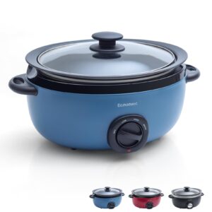 3.5 quart slow cooker blue uniform heating,non stick pot,aluminum, makes your food more delicious.suitable as a gift for wives,parents,and friends