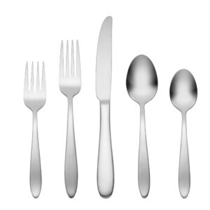 oneida mooncrest satin piece everyday flatware set, 20 count, metallic