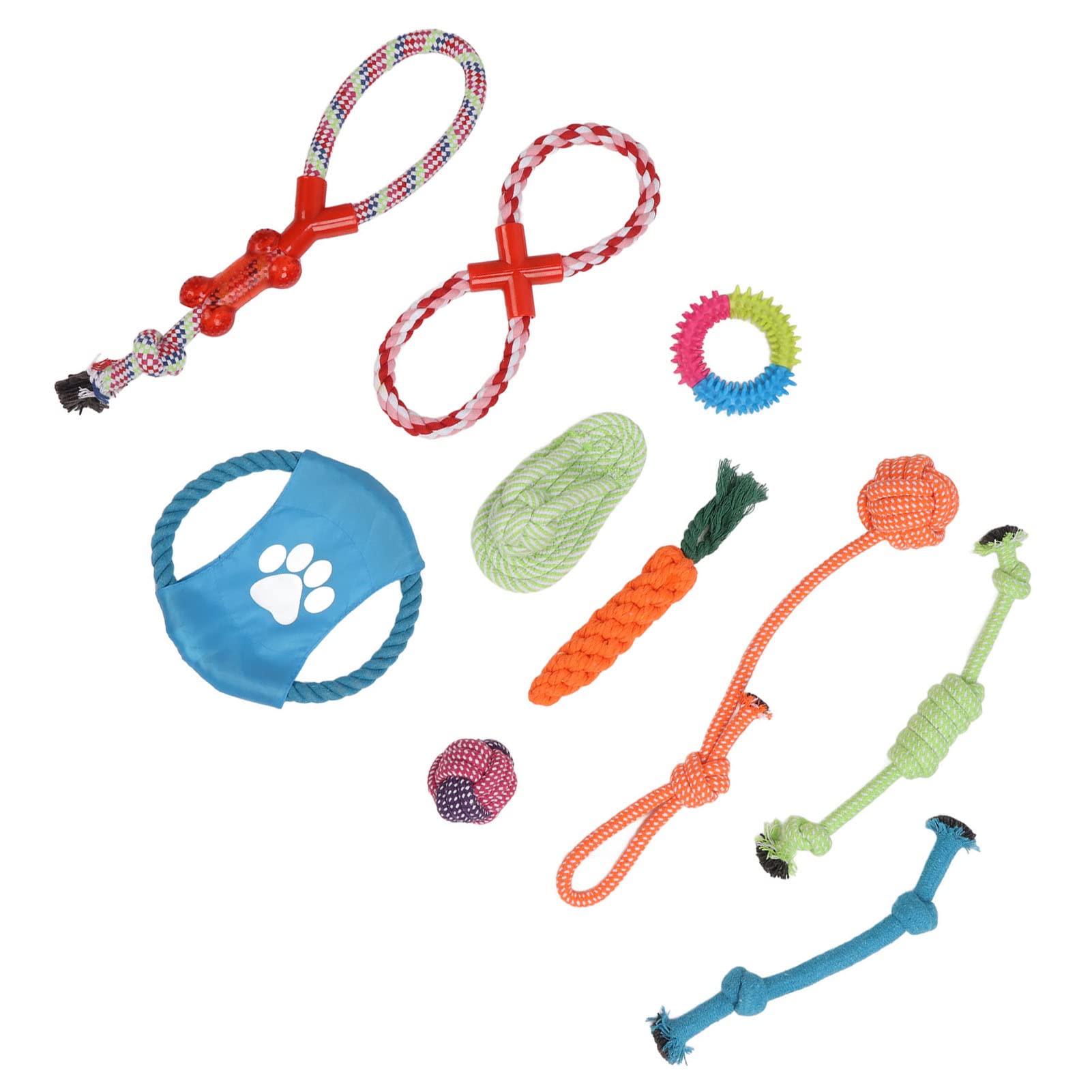 10pcs Pet Cotton Rope Toy Dental Dog Rope Toys Colorful Dog Chew Rope Toys Cotton Rope Dog Toy Puppy Chew Toys Interactive Puppy Chewing Molar Toy for Medium Large Dog