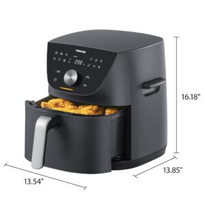 Toshiba 7.7QT Air Fryer, Family-Size for Quick and Easy Meals, 12 Preset Menus and Menu-IQ Function, 1°F Precision, 90% less fat, Double-sided Handles Easy Carrying