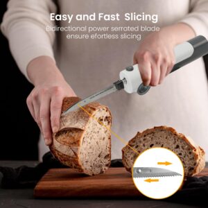 TUMIDY Cordless Electric Knife Rechargeable, Electric Carving Knife for Carving Meats, Poultry, Bread, Crafting Foam, Serving Fork Included