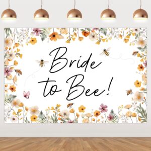 bride to be backdrop banner bride to bee bridal shower decor honey bee bachelorette decorations flowers and bee backdrop for photoshoot bee floral bachelorette engagement wedding supplies