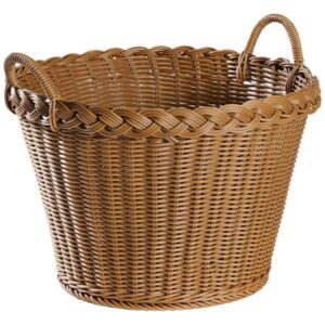 bestoyard imitation rattan laundry basket laundry basket with handle rattan garbage bin wicker planter basket rattan woven basket rattan planter plastic rattan dirty laundry basket to weave