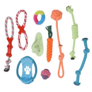 10pcs Pet Cotton Rope Toy Dental Dog Rope Toys Colorful Dog Chew Rope Toys Cotton Rope Dog Toy Puppy Chew Toys Interactive Puppy Chewing Molar Toy for Medium Large Dog