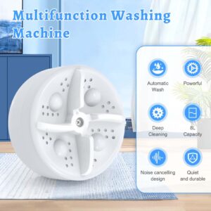 Portable Washing Machine, Mini Washer, Turbine Washing Machine with USB, Deep Cleaning of Underwear, Baby Clothes and Small Clothes, Suitable for Business, Travel, Apartment