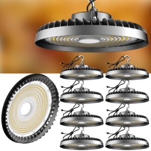 lightdot 250w led high bay light 37500lm commercial bay lighting, ac100-277v ufo led high bay shop light, high bay led light suit for 30~40ft height -8pack