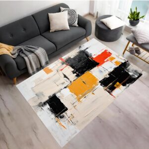 POSLAB Aesthetics Marble Boho Non-Slip Area Rug for Living Room, Bedroom, Dining Room and Kitchen