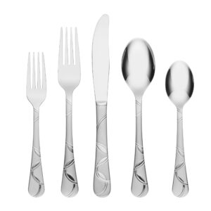 cambridge felicity sand piece flatware set, 45 count