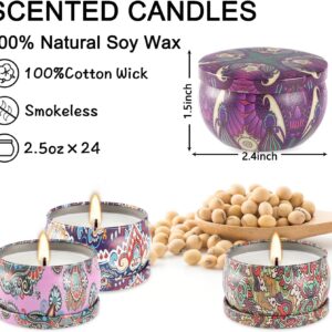 Howemon 24 Pack Scented Candles Set for Home, Relaxing Stress Relief, Aromatherapy - Natural Soy Wax and Fragrance - Gifts for Women, Mom, Best Friend, Wife, Birthday