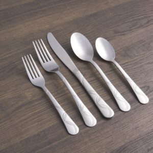 Cambridge Felicity Sand Piece Flatware Set, 45 Count