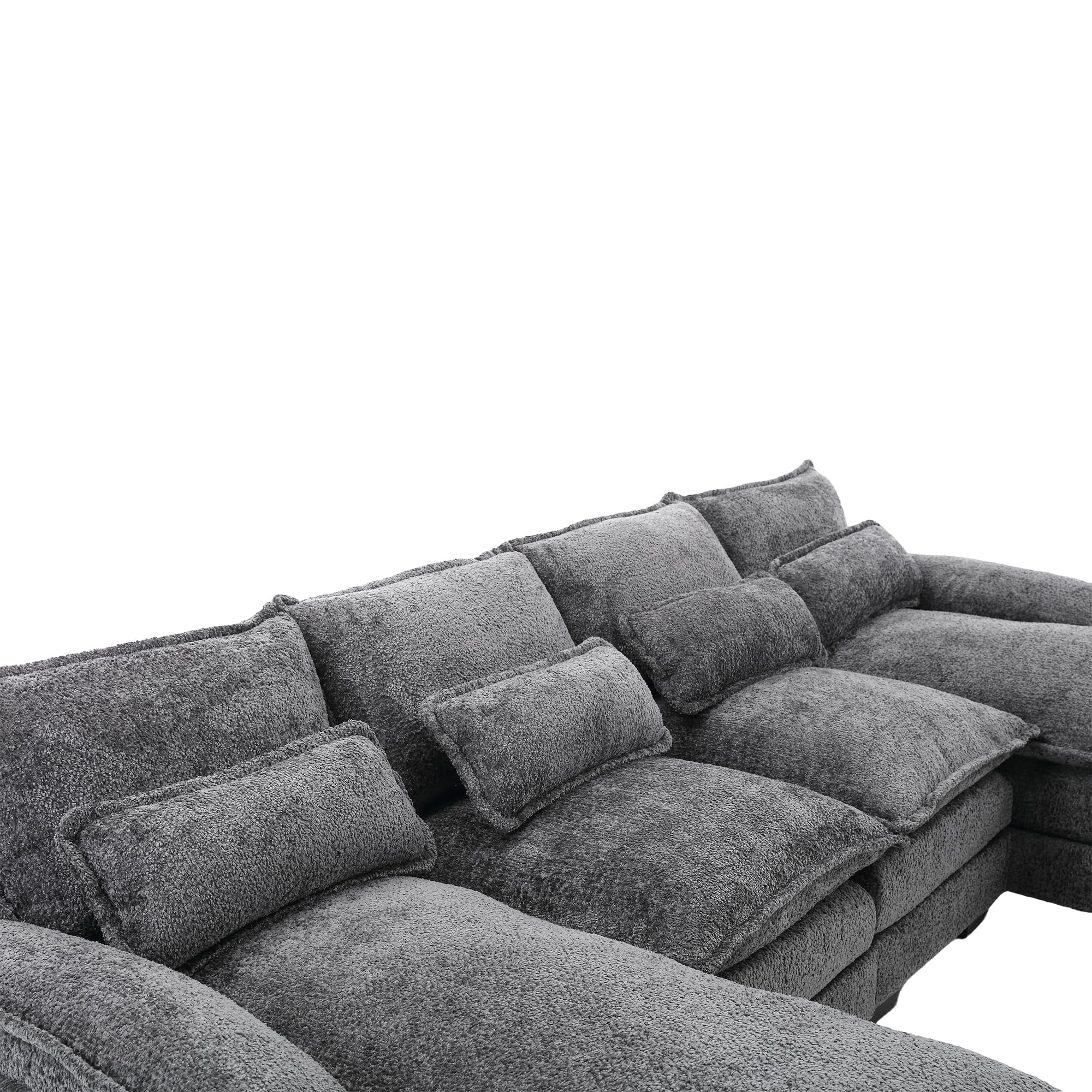 Tmsan Modular Sectional Sofa, 110.63" Chenille Sectional Couches for Living Room, Modern U Shaped Cloud Couch Large Overstuffed Sofa with Chaise for Bedroom Apartment Office