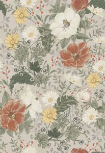 simon&siff vintage peel and stick wallpaper grey floral wallpaper farmhouse botanical contact paper self adhesive removable wall paper for renter friendly 118" x 17.3"