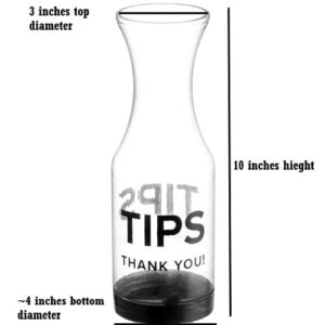 Tip Jar for bartenders and restaurants | Clear SAN plastic Tips carafe/Jars for money | 10-inch large cool tips container for restaurants, bars, cafes, and pizzerias. GEEX DEPOT (1)