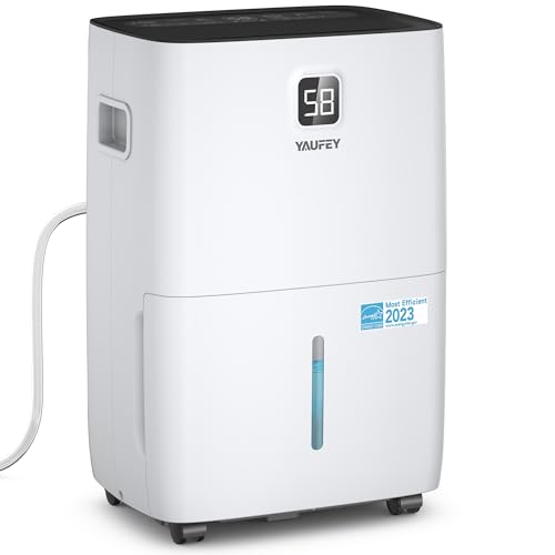 Yaufey 80 Pints Energy Star Dehumidifier for Home, Basement and Large Room up to 5000 Sq. Ft., with Drain Hose, Timer, Intelligent Humidity Control and Large Water Tank