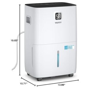 Yaufey 80 Pints Energy Star Dehumidifier for Home, Basement and Large Room up to 5000 Sq. Ft., with Drain Hose, Timer, Intelligent Humidity Control and Large Water Tank