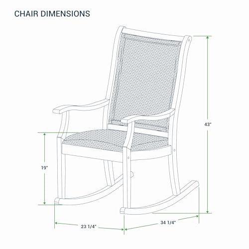 Cambridge Casual Auburn Upholstered Teak Wood Porch Rocking Chair