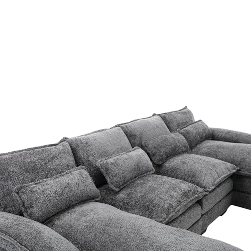 ERYE U-Shaped Cushions Deep Seat Sectional Sofa Couch w/Double Chaise (Left & Rightuper Comfy Sofa & Couch for Home Office Apartment Living Room Sets