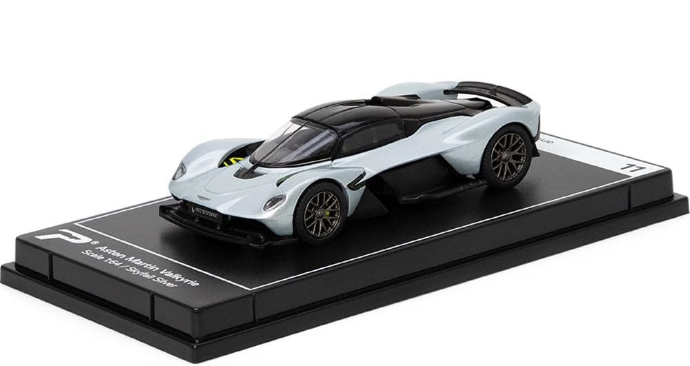 PosterCars 1:64 Scale Aston Martin Valkyrie Skyfall Silver Hypercar League Collection No.11