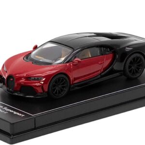 PosterCars 1:64 Scale Bugatti Chiron Supersport Italian Red & Nocturne Black Hypercar League Collection No.9