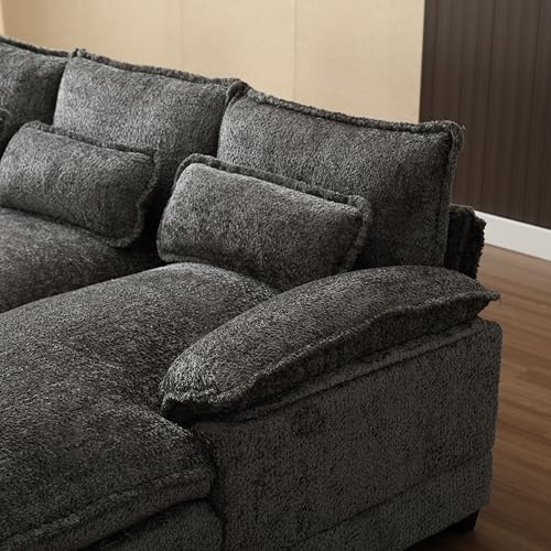 ERYE U-Shaped Cushions Deep Seat Sectional Sofa Couch w/Double Chaise (Left & Rightuper Comfy Sofa & Couch for Home Office Apartment Living Room Sets