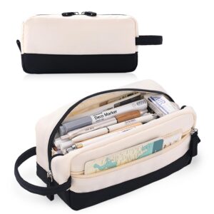 isuperb large pencil case high capacity pencil pouch storage bag desk organizer marker pouch pen bag for women