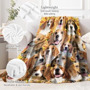 Beagle Dog Fleece Blanket,Super Soft Dogs Flannel Blanket Throw,Beagle Gift for Women Kid Girls,Gift for Dog Lover,Dog Mom Gift,40"x50"