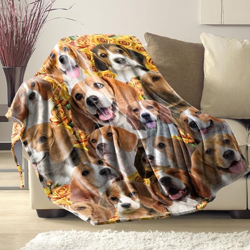 Beagle Dog Fleece Blanket,Super Soft Dogs Flannel Blanket Throw,Beagle Gift for Women Kid Girls,Gift for Dog Lover,Dog Mom Gift,40"x50"