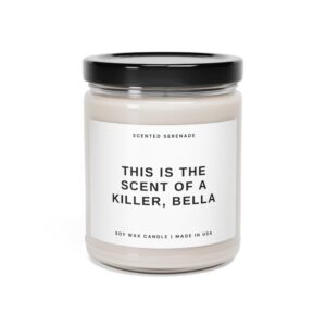 scent of a killer bella candle, edward cullen candle, bella swan, vampires, celebrity candle, robert pattinson gift, soy wax candle - 9oz