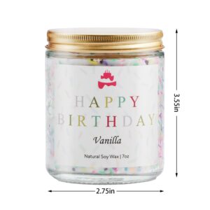 Happy Birthday Candle - Birthday Gifts for Women, Best Friend Birthday Gifts Ideas, Natural Soy Wax Vanilla Scented Candles