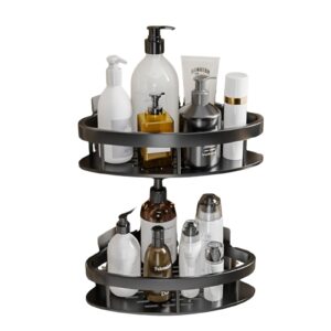 mxita corner shower caddy,adhesive shower corner organizer shelves,bathroom shower organizer shelves，no drilling, for toilet, bathroom, dorm and kitchen 2 pack (black)