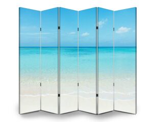 wood screen room divider clean white beach folding screen canvas privacy partition panels dual-sided wall divider indoor display shelves 6 panels